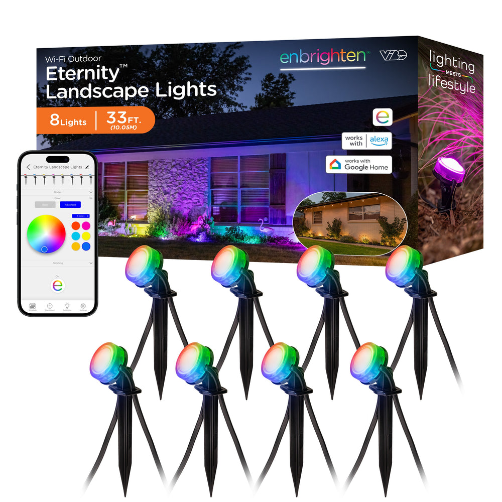Enbrighten VIBE WiFi Color-Changing Eternity Landscape Lights, 8 Light