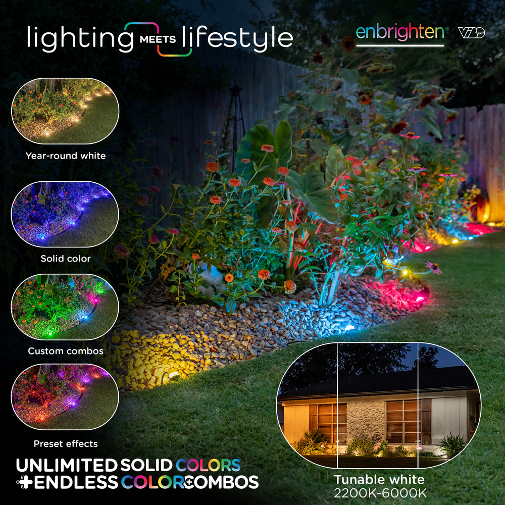Enbrighten VIBE WiFi Color-Changing Eternity Landscape Lights, 12 Ligh